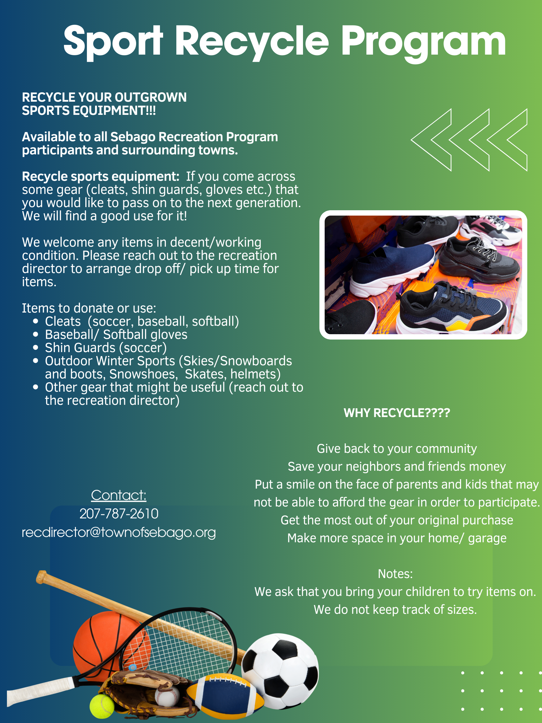 Sport Recycle Program | Sebago ME